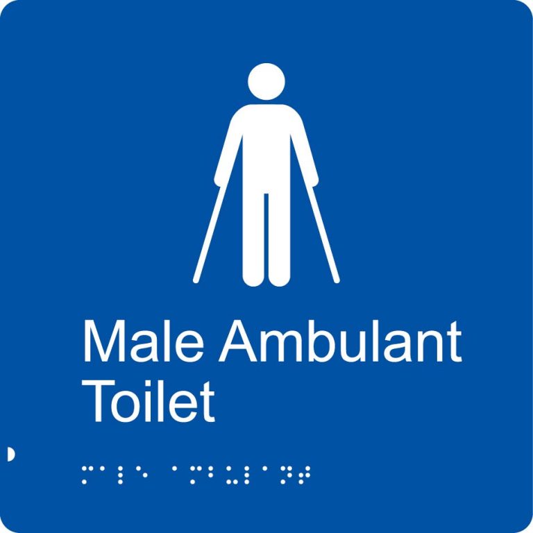 Male Ambulant Toilet (Blue 200mmx200mm) - ASLine